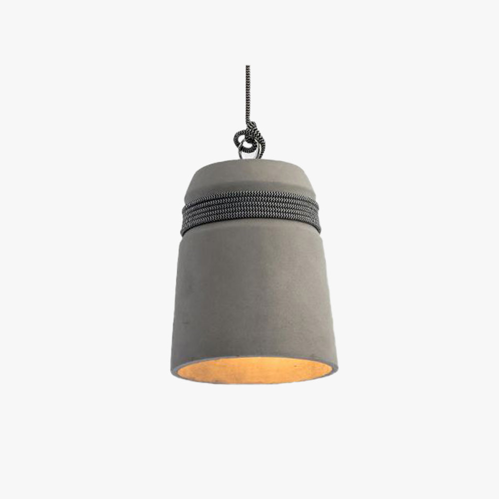 Zaid Industrial Pendant Light, Cement & Metal